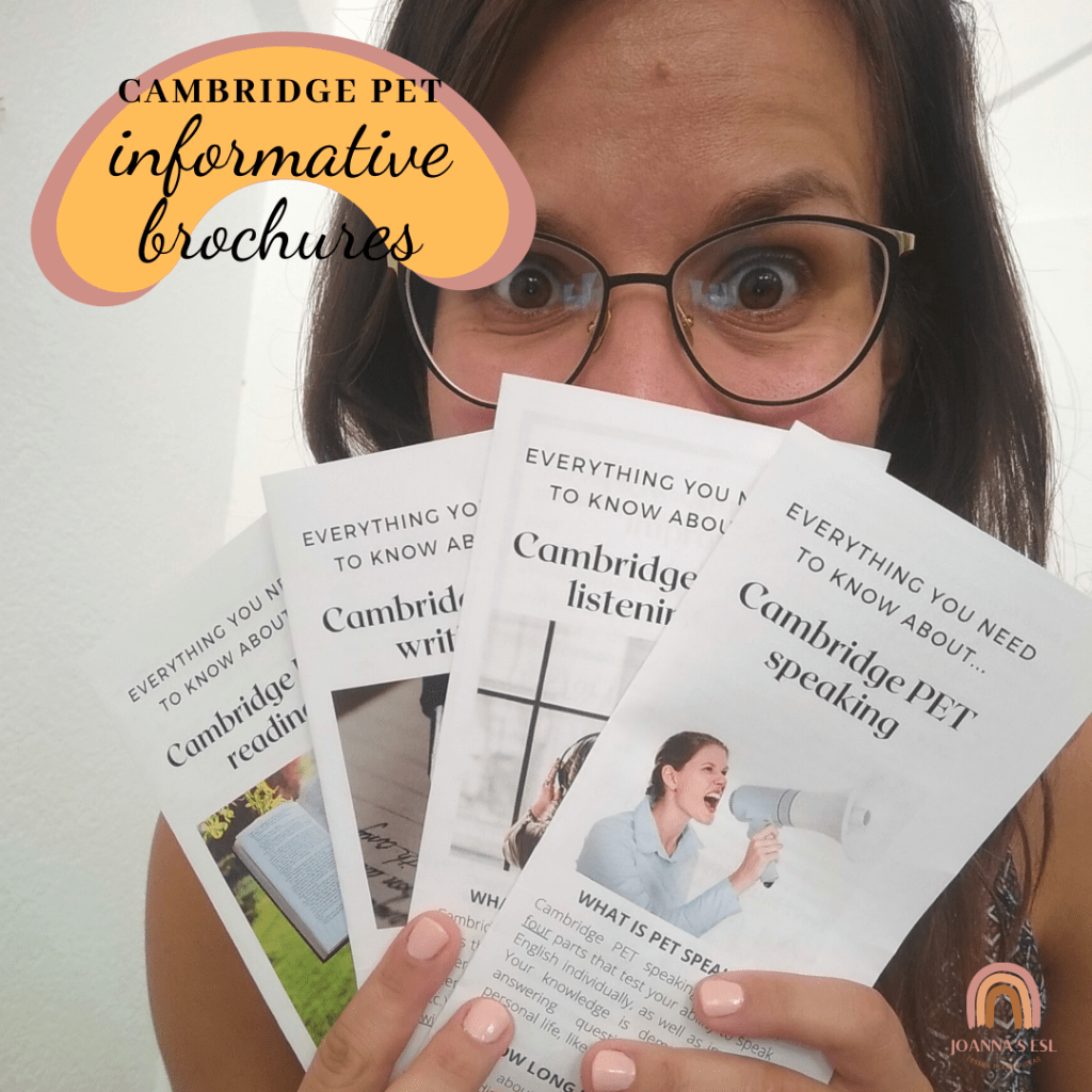 Cambridge PET – informative brochures – JoannaESL