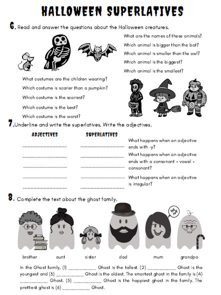 Halloween Comparatives and Superlatives – JoannaESL