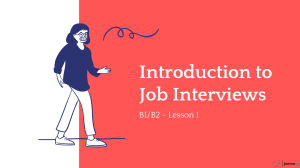 B1/B2 – Introduction to Job Interviews – JoannaESL